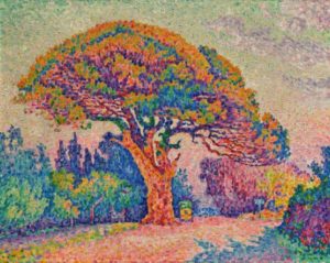 Painting Pine Tree at Saint Tropez by Paul Signac - Culturical